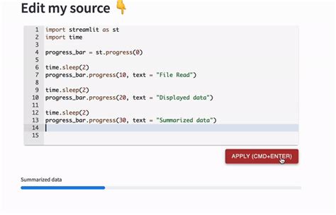 progress bar not incrementally updating using streamlit streamlit