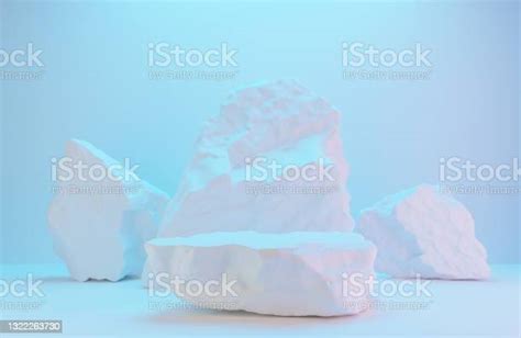 조명 배경 럭셔리 스타일 흰색 벽에 제품 프리젠 테이션을위한 화이트 스톤 연단3d 모델과 일러스트 돌 건축자재에 대한 스톡 사진 및 기타 이미지 Istock