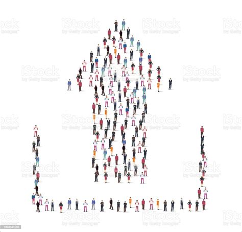 흰색 배경에 업로드 파일 기호를 형성하는 평면 일러스트 사람들의 군중 벡터 일러스트레이션 검은색에 대한 스톡 벡터 아트 및 기타 이미지 검은색 교환 그래픽 사용자