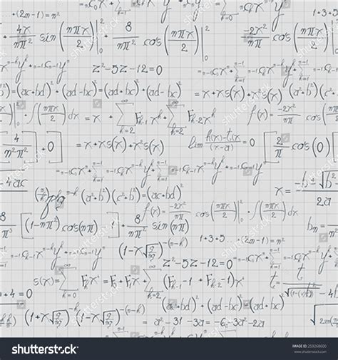 Square Mathematical Paper Equation Formula Seamless Stock Vector