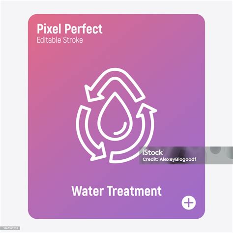 물 처리 화살표 정화 여과 가는 선 아이콘에 물방울 편집 가능한 획 벡터 일러스트 레이 션입니다 날씬한에 대한 스톡 벡터 아트 및 기타 이미지 Istock