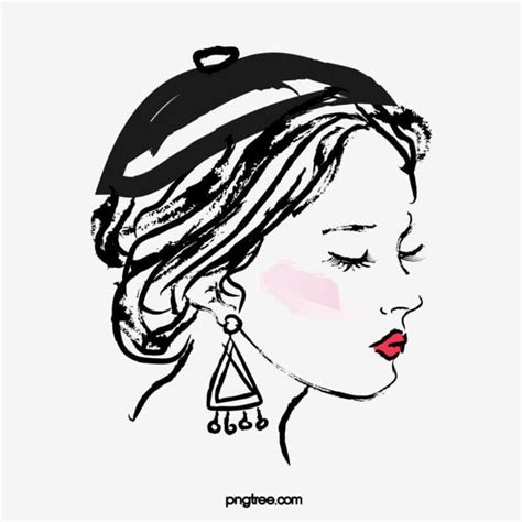 잉크 브러시 패션 여자 아바타 그림 삽화 패션 스케치 Png 일러스트 및 벡터 에 대한 무료 다운로드 Pngtree 그림 잉크 스케치