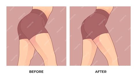 Premium Vector Thigh Fat Before And After Weight Loss Woman Body