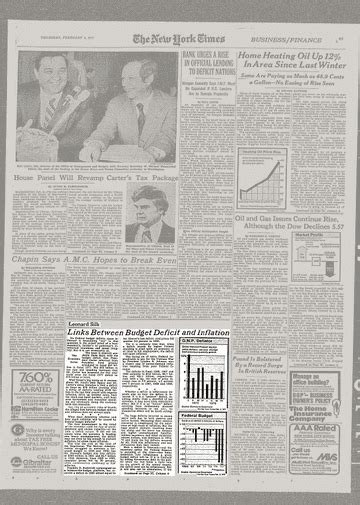 Links Between Budget Deficit And Inflation The New York Times