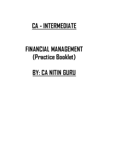 Fm Practice Booklet For May 2023 Pdf Balance Sheet Equity Finance