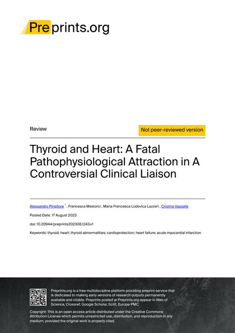 Pdf Thyroid And Heart A Fatal Pathophysiological Attraction In A Controversial Clinical Liaison