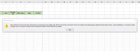 Microsoft Excel Can T Insert New Cells Rows Columns I Fix Problem