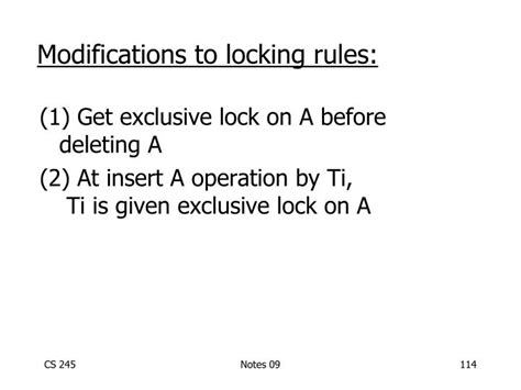 Ppt Cs 245 Database System Principles Notes 09 Concurrency Control