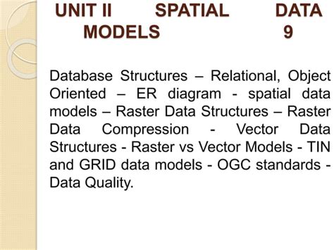 spatial data models pptx databases computer software and applications