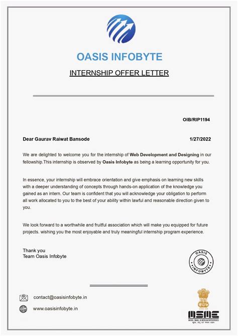 Gaurav Bansode On Linkedin Oasisinfobyte Webdevelopment Intern