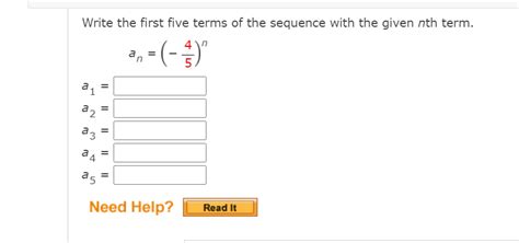 Solved Write The First Five Terms Of The Sequence With The Chegg