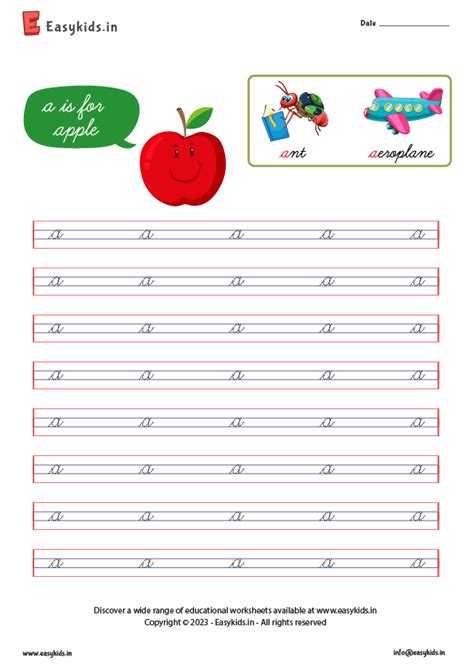 Cursive Letter A Worksheet