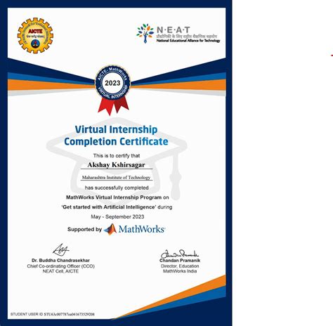 Akshay Kshirsagar On Linkedin Mathworks Ai Virtualinternship Artificialintelligence Matlab