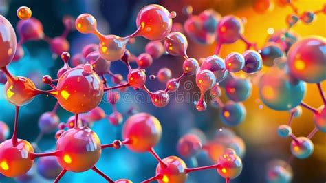 Colorful Molecular Structure Connecting Spheres In Abstract Scientific Visualization Stock Video
