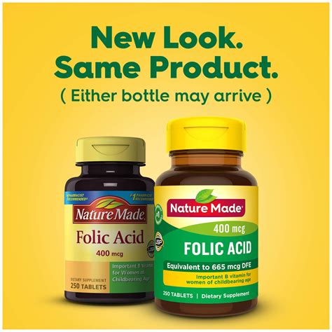 Nature Made Folic Acid 400 Mcg 665 Mcg Dfe Tablets Packaging May Vary