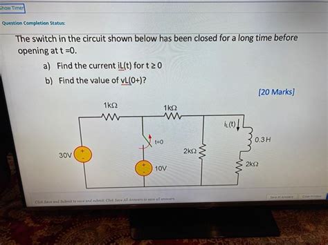 Solved Show Timer Question Completion Status The Switch In
