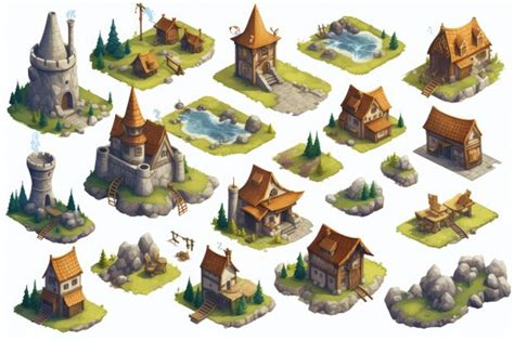 Premium Photo Cartoon Illustration Isometric Game Assets For Map