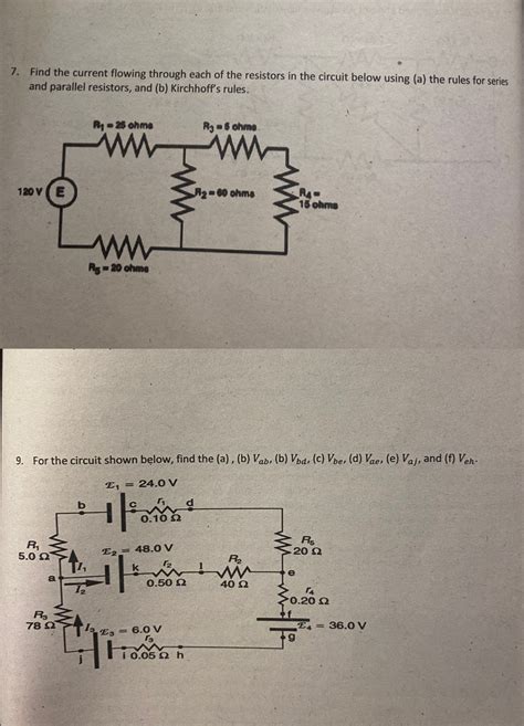 Solved Find The Current Flowing Through Each Of The