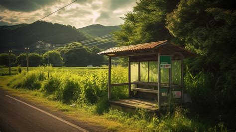 시골 길의 버스 정류장 시골 버스 정류장 고화질 사진 사진 구름 배경 일러스트 및 사진 무료 다운로드 Pngtree