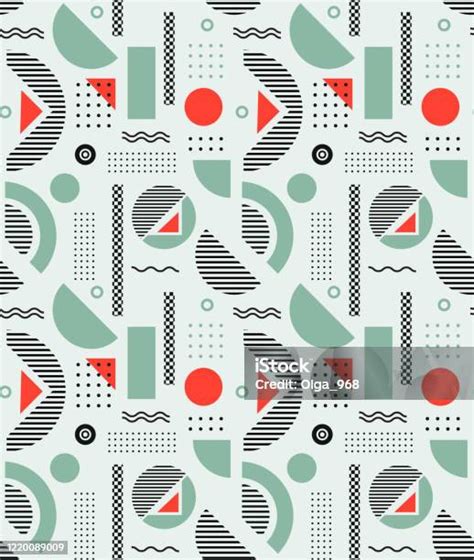 지오메트리 가이스리텍스처 패턴 흰색 배경에 녹색 빨간색 원과 물방울 무늬 벡터 일러스트레이션 0명에 대한 스톡 벡터 아트 및 기타 이미지 Istock