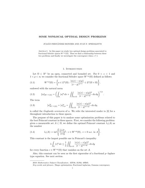Pdf Some Nonlocal Optimal Design Problems