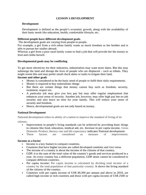 Class 10 Development Pdf