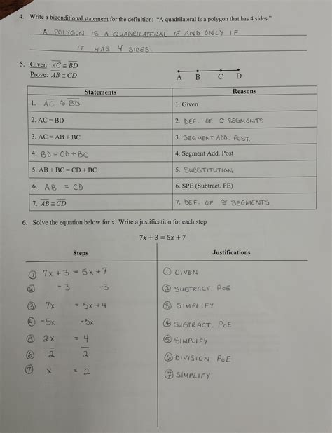 Unit 2 Logic And Proof Homework Segment Proofs Answer Key Blackessay
