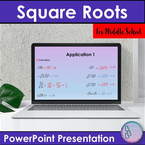 Square Roots Powerpoint Presentation Lesson Middle School Made By