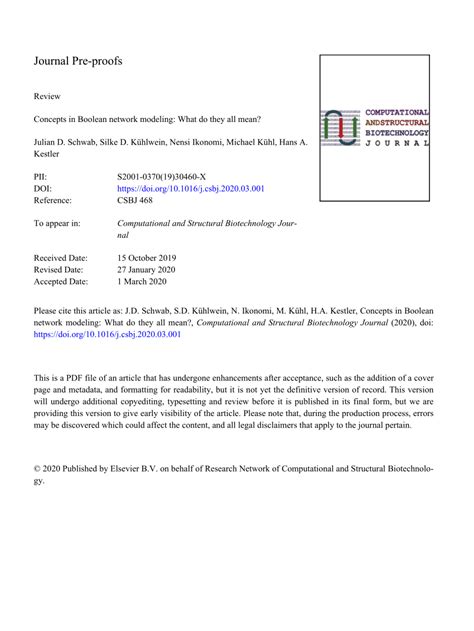 Pdf Concepts In Boolean Network Modeling What Do They All Mean
