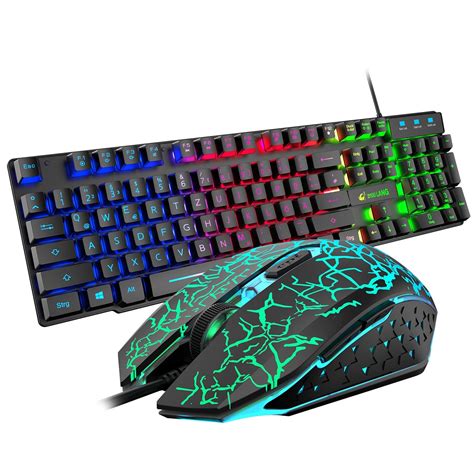 Keyboard And Mouse Set German Japanese Rainbow Bac Grandado