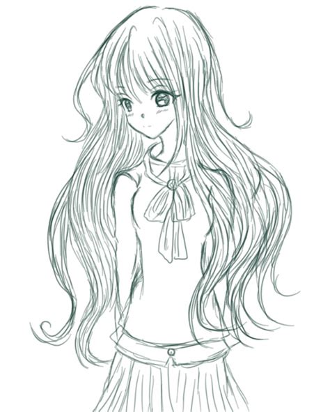Wavy Hair Drawing At Getdrawings Free Download