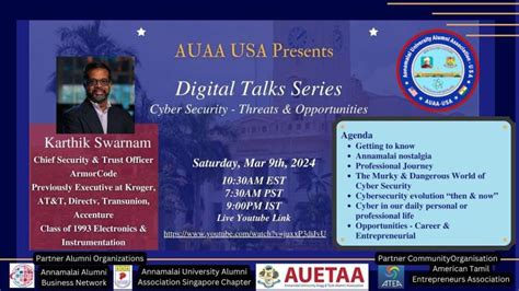 Annamalai University Alumni Association Usa On Linkedin Auaa Usa Live Event Cybersecurity