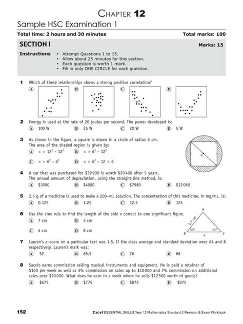 Excel Essential Skills Mathematics Standard 2 Revision And Exam Workbook Year 12 Pascal Press