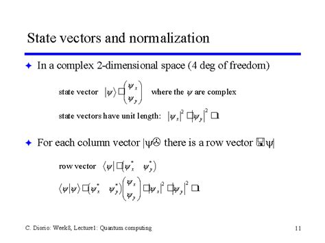 State Vectors And Normalization