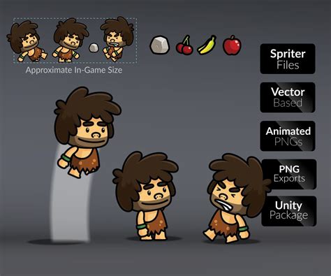 Tiny Caveman Character Sprite