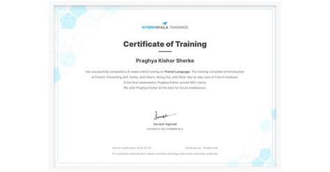 Completed French Language Training From Internshala Praghya Sherke Posted On The Topic Linkedin