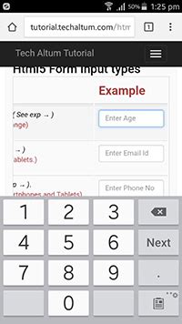 Html Form Elements And Attributes Input Type Date Email Number
