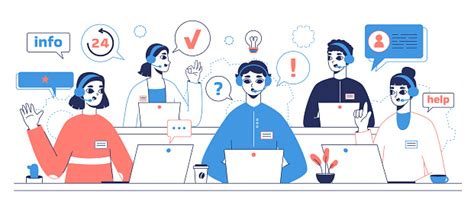 개인 고객 지원 보조원 문제 해결 센터 운영자 가상 고객 지원 서비스 고객 충성도 프로그램 작업자 벡터 일러스트레이션 기술 클라이언트 지원 It 지원에 대한 스톡 벡터 아트