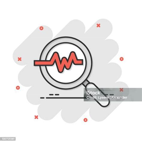 向量卡通放大鏡圖示在漫畫風格盧普分析符號插圖像形圖放大鏡業務飛濺效果概念向量圖形及更多互聯網圖片 互聯網 分析 卡通 Istock