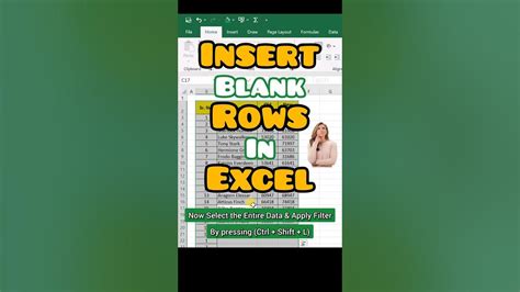 Excel Quick Trick Smartly Insert Blank Rows 🏻💯 Excel Shorts Viral Exceltips Youtube