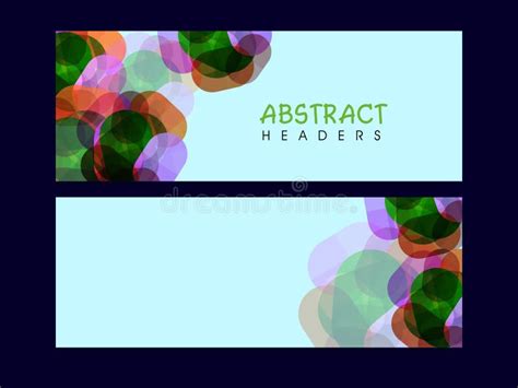colorful abstract style social media banner or header design in two option stock illustration