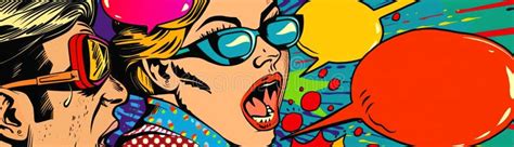 Detailed Vector Graphic Of A Retro Pop Art Comic Strip Stock