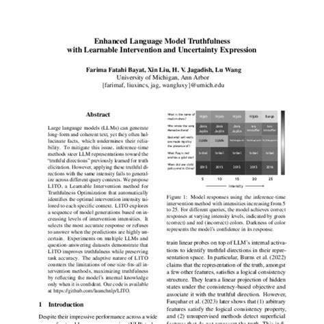 enhanced language model truthfulness with learnable intervention and