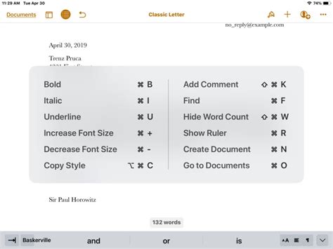 16 Helpful Keyboard Shortcuts For Pages On IPad