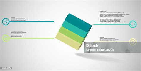 3d 그림 인포 그래픽 템플릿입니다 양각 된 큐브는 가로로 4 개의 색 부분으로 나뉩니다 개체는 회색 흰색 배경에 배열 된다