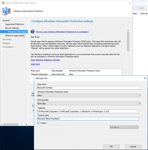 create and deploy a wip policy in configuration manager microsoft learn