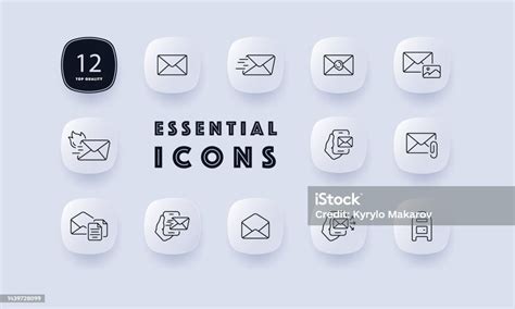 문자 세트 아이콘입니다 메일 관리 사서함 받은 편지함 빠른 배달 종이 클립 메시지 전화 첨부 첨부 파일 목록 문서 사진 화재 통신 개념입니다 신형성 벡터 선 아이콘 전자