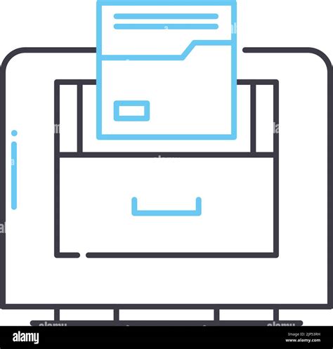 Document Folder Line Icon Outline Symbol Vector Illustration Concept