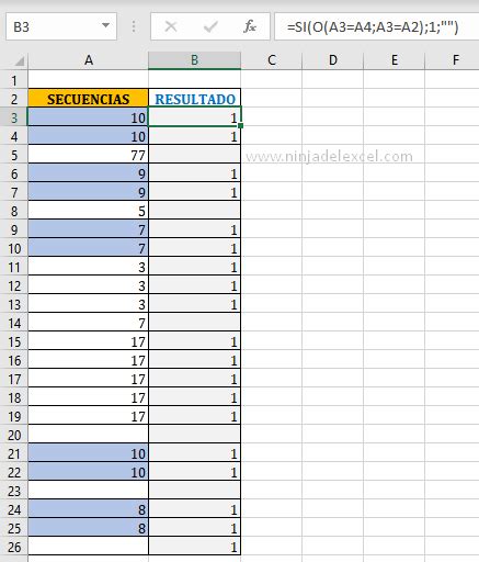 Prueba De Excel Avanzado Buscando Secuencia 2 Números Consecutivos En Excel Ninja Del Excel