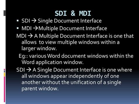 Sdi And Mdi Pptx